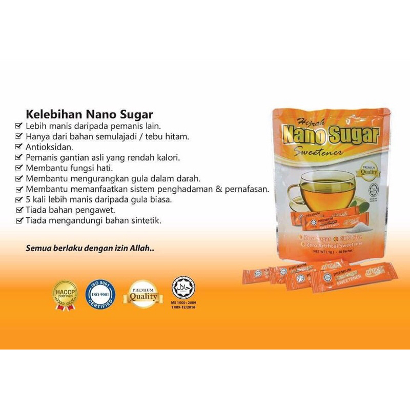 HIJRAH Nano sugar/ Gula dari tebu hitam🎋 sachets 30g | Shopee Malaysia