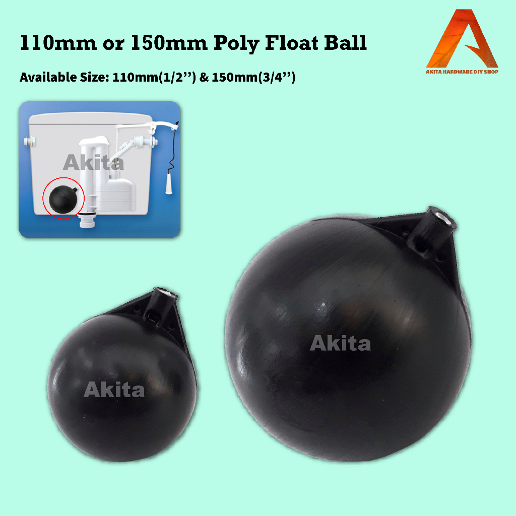 110mm (1/2'') & 150mm (3/4'') Poly Float Ball For Toilet Cistern ...
