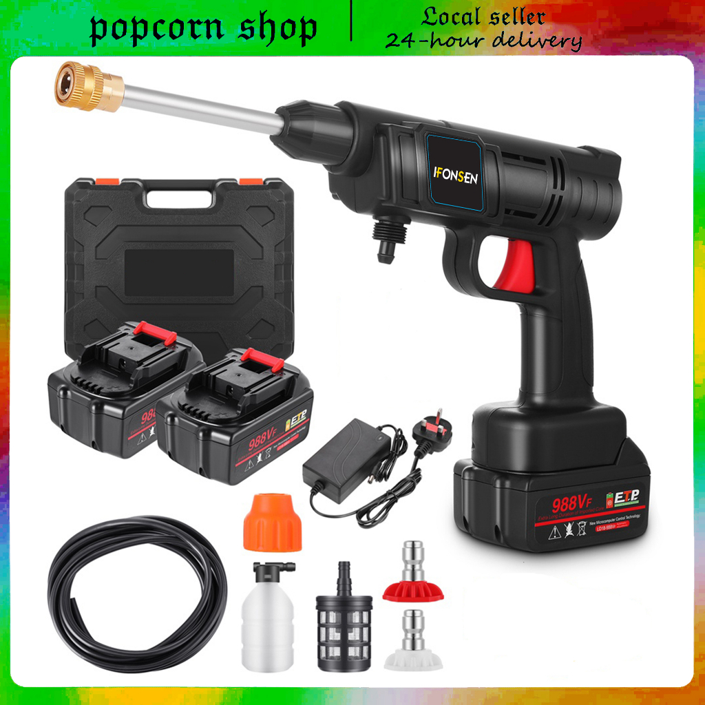 988VF Wireless Car Washer High Pressure Car Wash Water Gun Cordless Water Jet Spray Garden Tool ...