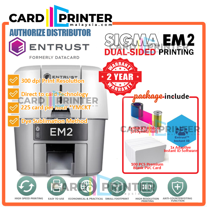 Entrust Datacard Sigma EM2 Double Side USB Ethernet Port ID Card ...