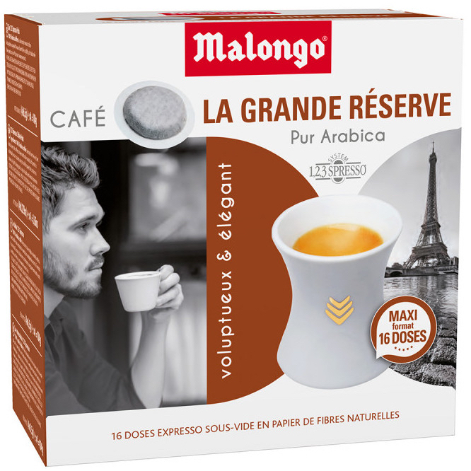 Malongo La Grande Reserve - Box of 16 paper pods - use with Malongo ...