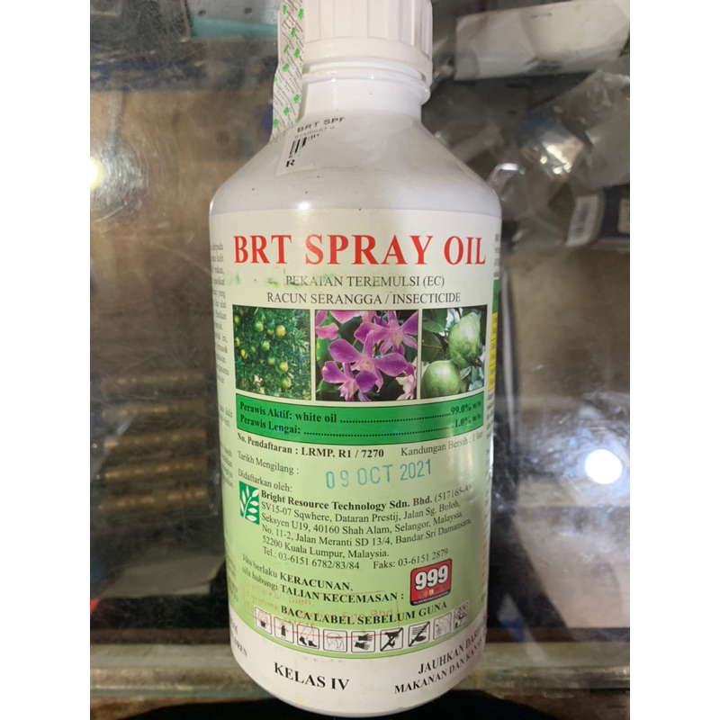 BRT spray oil / 1 liter / white oil 99.0% racun serangga (koya/teritip ...