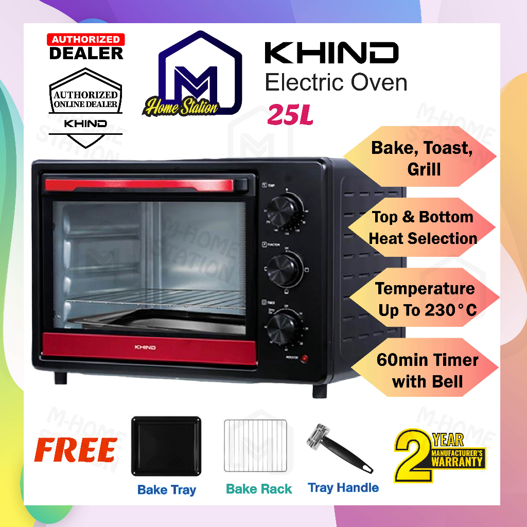 Khind Electric Oven 25L OT25B Toast Bake & Grill Ketuhar Elektrik Bakar ...
