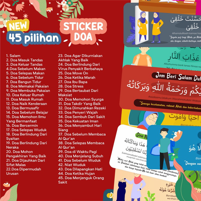 60 Pilihan Doa Harian Sticker Colourful Bookmarks With Free Gift ...