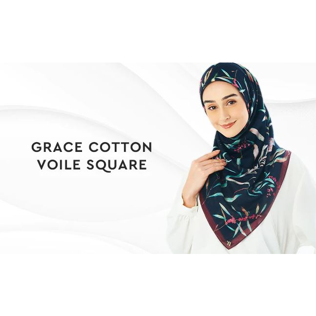 (100% Original)GRACE COTTON VOILE SQUARE | Shopee Malaysia