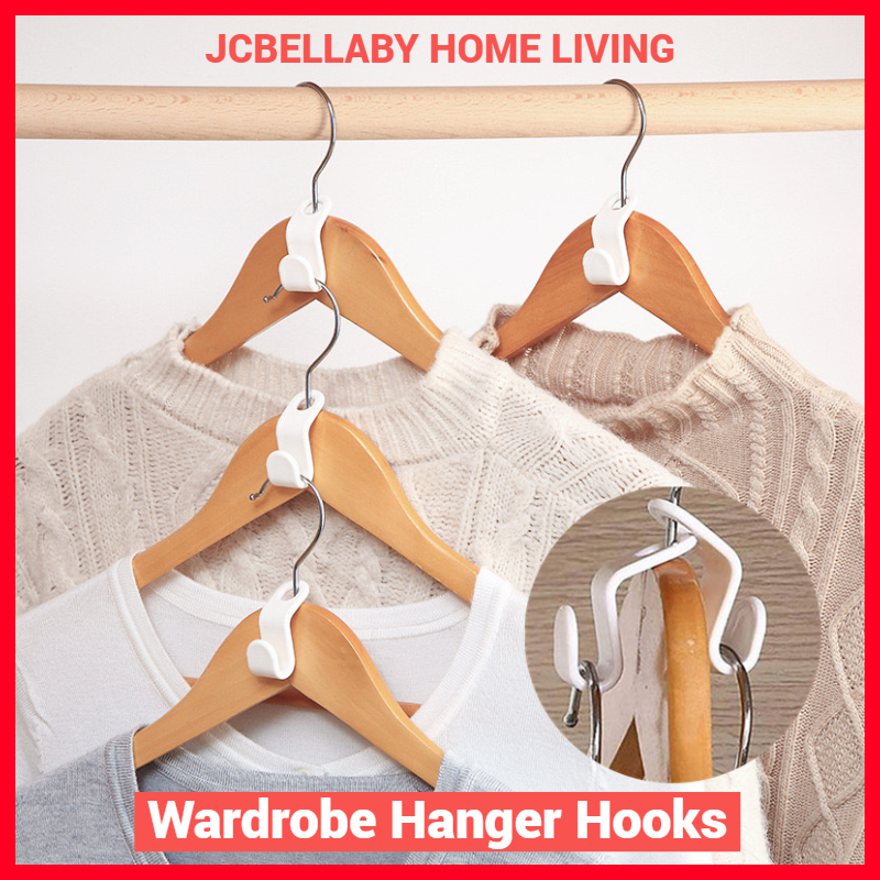 Ready Stock Wardrobe Hanger Hooks Organizer Connect Multifunction ...