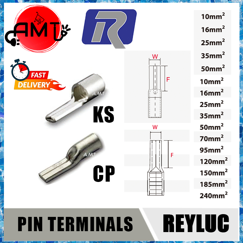 REYLUC CABLE LUG PIN LUG KS CP 10MM 16MM 25MM 35MM 50MM 70MM 10PIECE | Shopee Malaysia