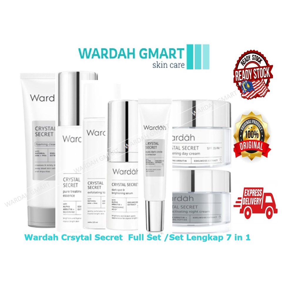 WARDAH Crystal Secret Complete Set (Whitening / Brightening) | Shopee ...