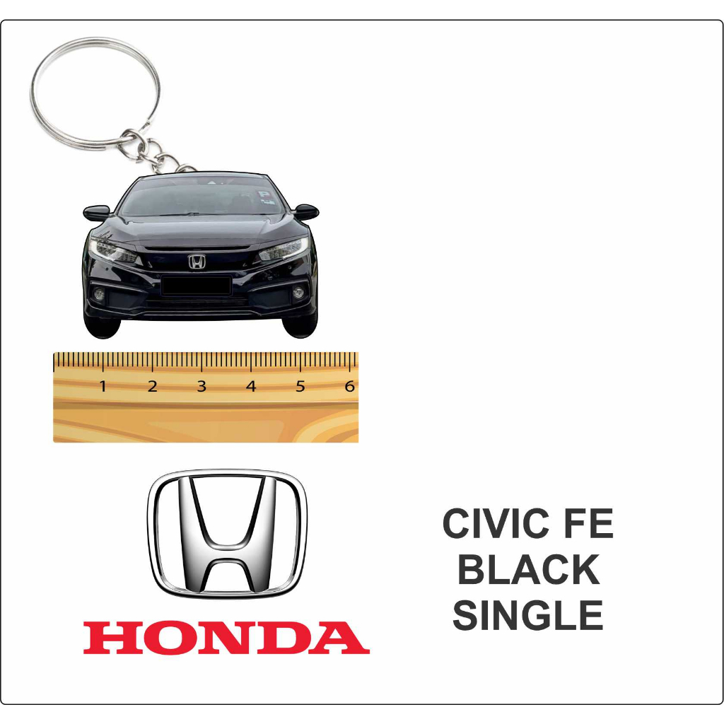 honda civic fe black keychain 2d frontview | Shopee Malaysia
