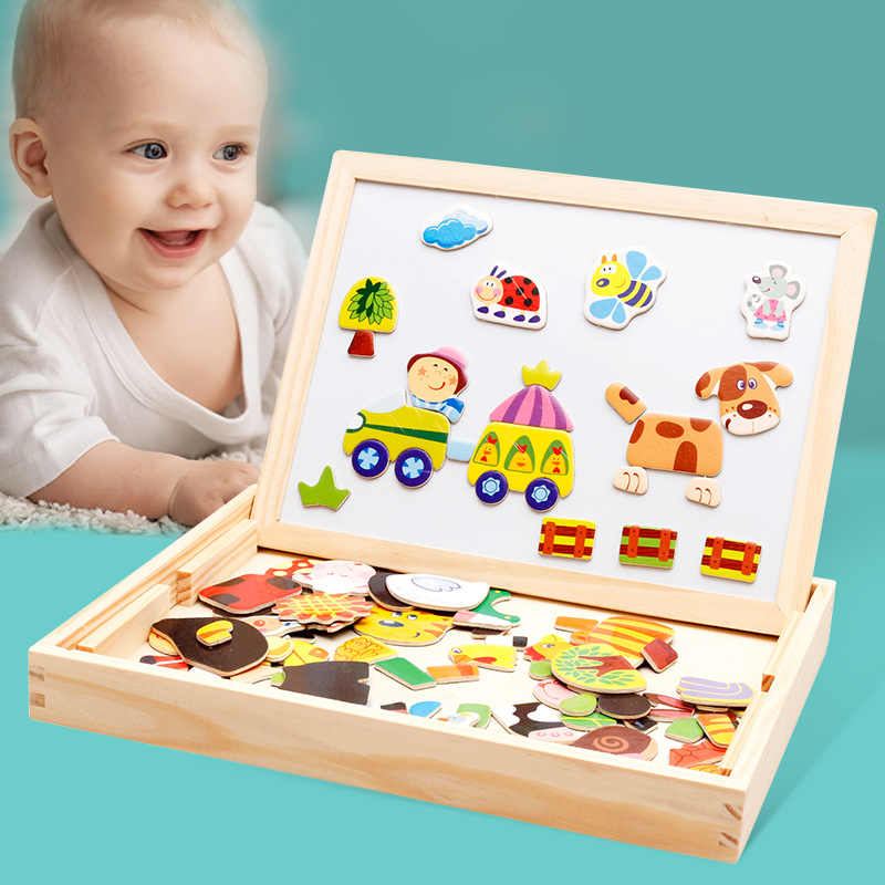 Magnetic Art Easel Animals Wooden Puzzles Games for Kids Wooden ...