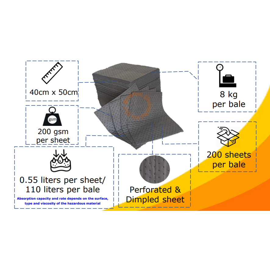 UPCD 200 Universal Absorbent Pad (Dimpled) | Shopee Malaysia