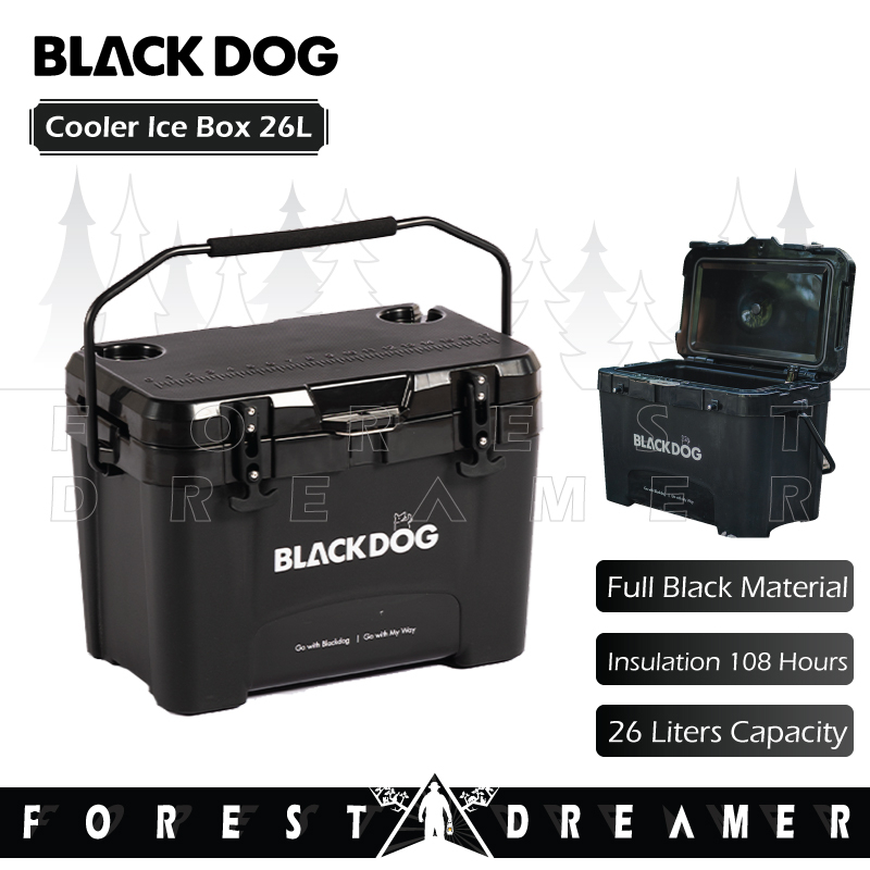 Blackdog Camping Outdoor Portable Black Cooler Ice Box [26L] Fishing ...