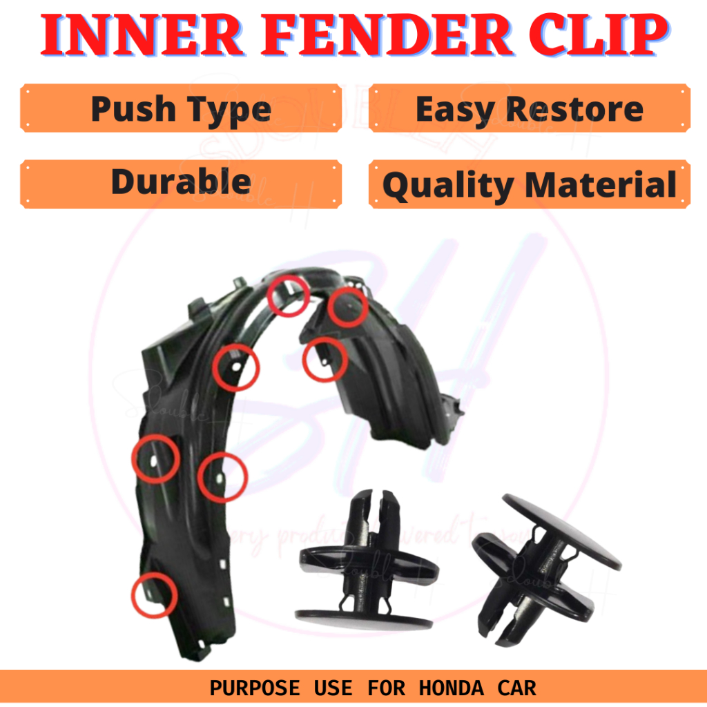 10PCS HA-129 Honda Civic Accord City Inner Fender Clip Mudguard Klik ...
