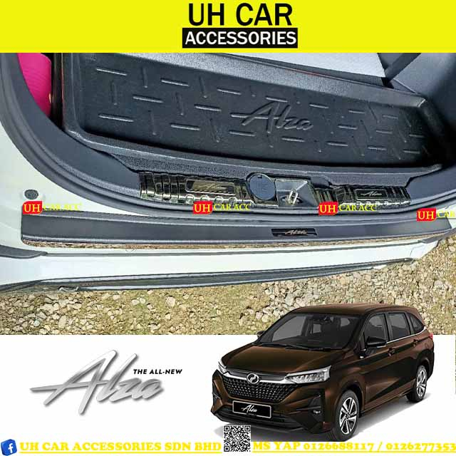 PERODUA ALZA 3D BUMPER PAD REAR BUMPER GUARD WITH CHROME LINING ...