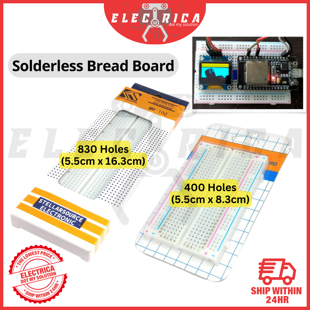 MB102 Solderless Small Large Breadboard 400 830 Holes Dupont Jumper Wire EE Components Arduino ...