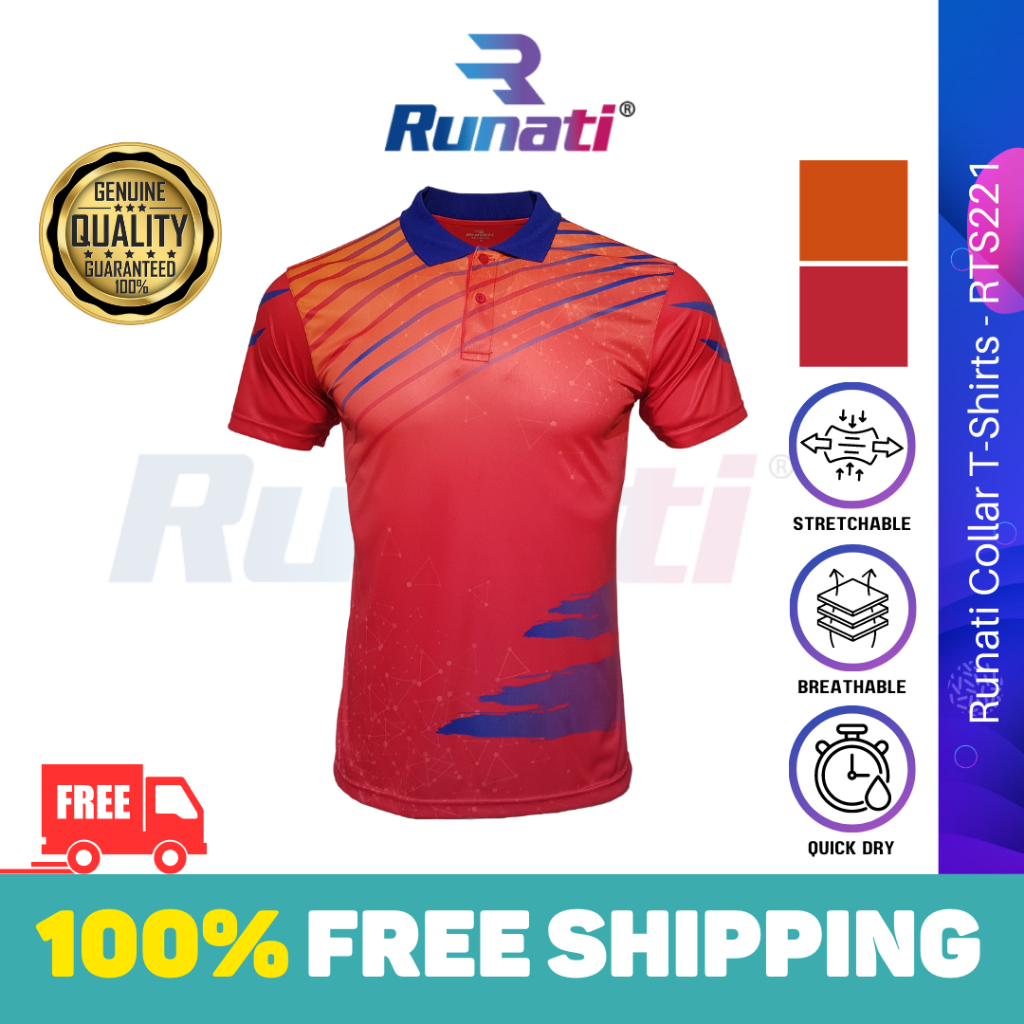 RUNATI Men Collar Sports Dry Fit Short Sleeves Shirts / Baju Polo Tee ...
