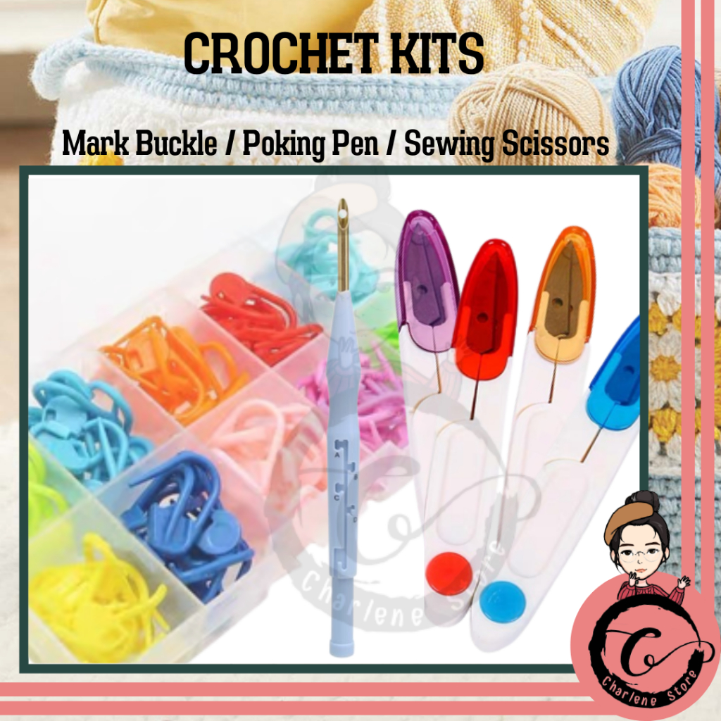 Ready Stock - Crochet Plastic Marker Pin Buckle Knitting Yarn ...