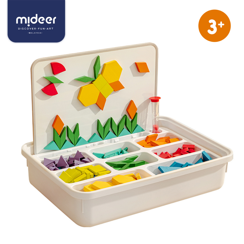 Mideer Magnetic Pattern Blocks with Whiteboard (250 Pcs) | Shopee Malaysia