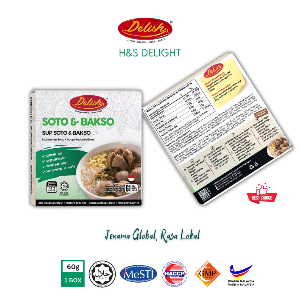 DELISH Sup Soto & Bakso Kiub Masakan Ajaib 10gx6 Alternatif Maggi ...