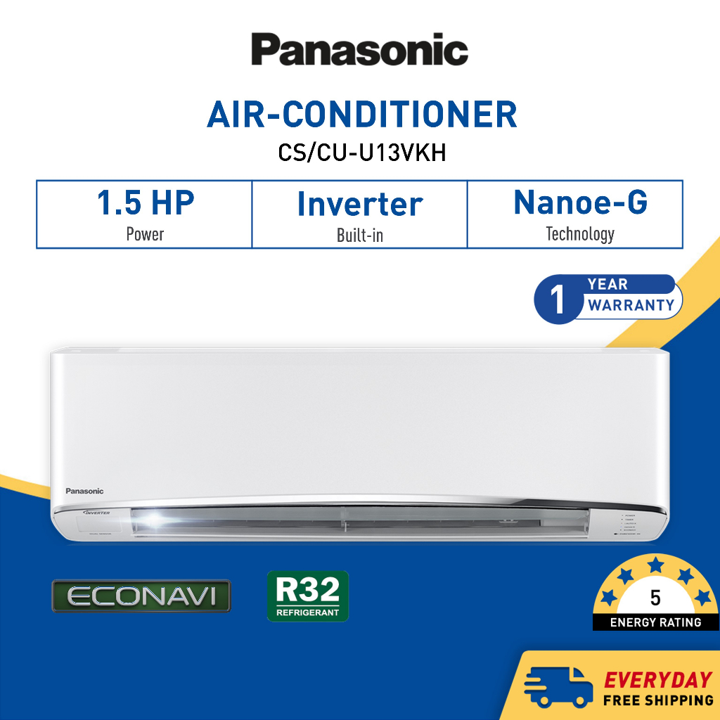 Panasonic 1.5HP Air Conditioner Inverter R32 Aero Series NanoeG EcoNavi ...