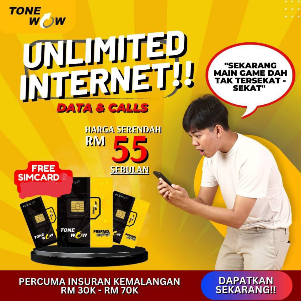 SIM CARD TONE WOW DIGI & CELCOM | Shopee Malaysia