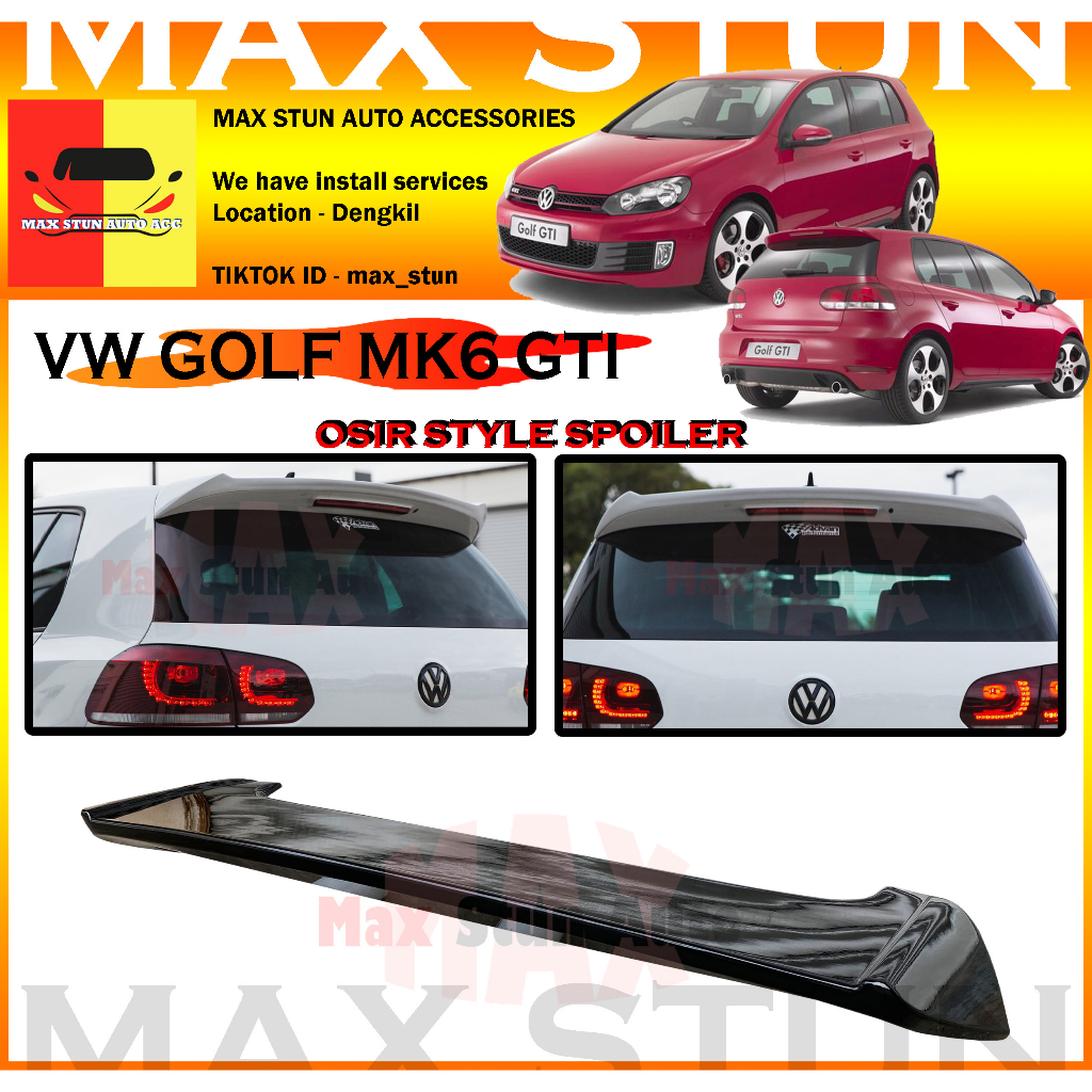 VOLKSWAGEN GOLF MK6 GTI OSIR SPOILER REAR TRUNK SPOILER VW GOLF MK6 ...
