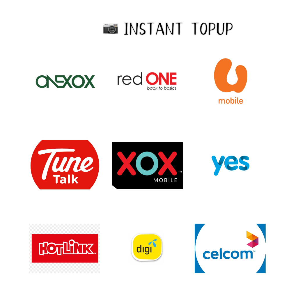 YES/ REDONE/DIGI/HOTLINK/CELCOM/UMOBILE/TUNE TALK/XOX/ONEXOX INSTANT DIRECT MOBILE TOPUP ...