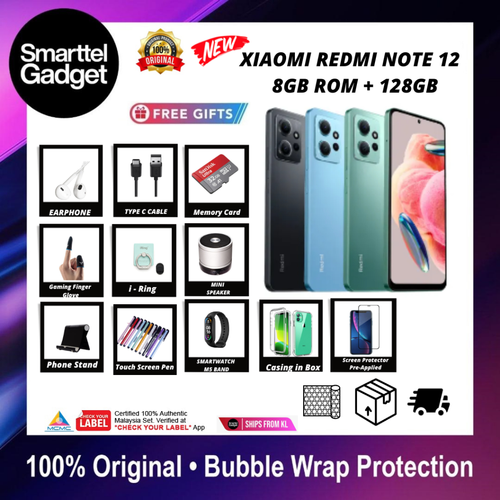Redmi Note 12 5G (8GB+256GB | 8GB+128GB) - READY STOCK, xiaomi note 12, 1 Year Xiaomi Malaysia ...