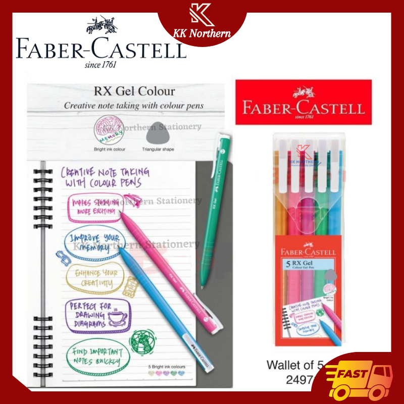 (1 pcs) Faber-Castell 5RX Gel Colour 0.7mm Faber Castell RX GEL Gel Pen ...