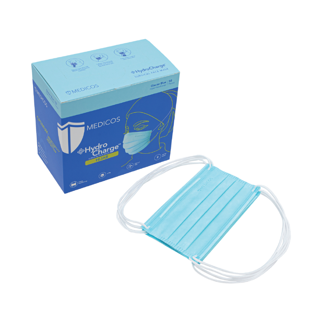 MEDICOS Hijab Headloop HydroCharge™ 4 Ply Surgical Face Mask - Assorted ...