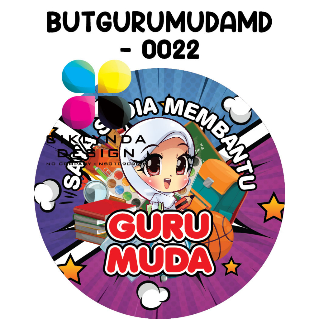 PRE-ORDER - BUTTON BADGE SAFETY PIN - GURU MUDA (MURID) | Shopee Malaysia