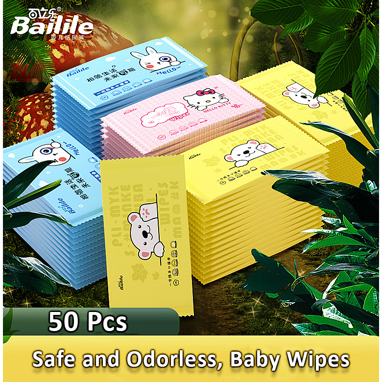 50Pcs Wipes Wet Tissue Tisu Basah Baby Wipes Tissue Mini Wet Tissue ...