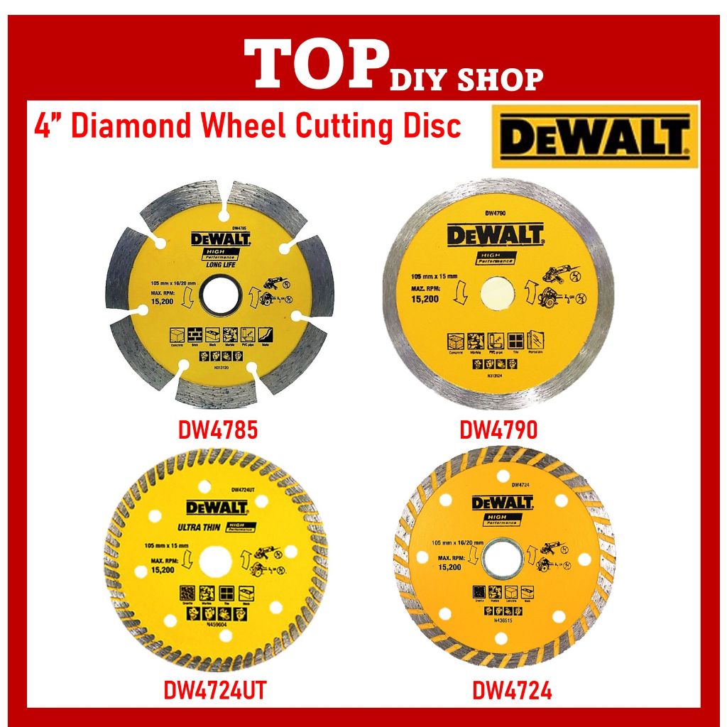 Dewalt 4" Diamond Cutting Disc DW4785 /DW4790 /DW4724 /DW4724UT ...