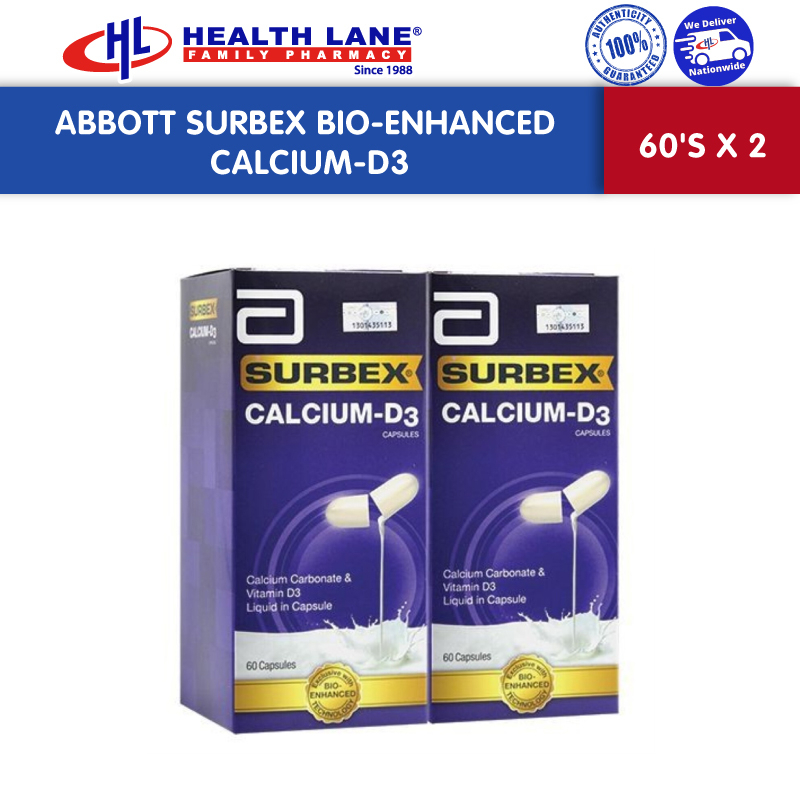 ABBOTT SURBEX BIO-ENHANCED CALCIUM-D3 (60'S X 2) | Bone Health | Shopee ...