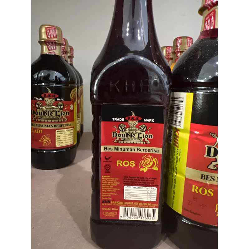 DOUBLE LION Kordial Air Pati KELADI & STRAWBERRI Bes Minuman Berperisa ...