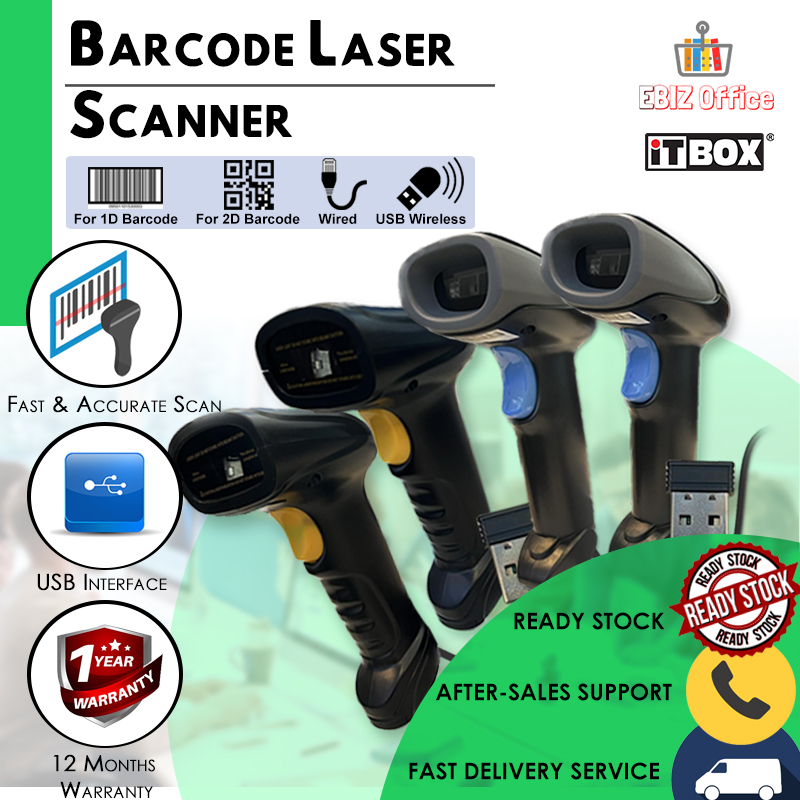 iTBOX Barcode Laser Scanner | QR Code Scanner | Pengimbas Barkod ...