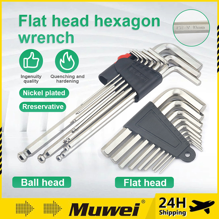 9PCs Ball Point Hex Allen Key Wrench Tool Durable Wrench Ball Point ...