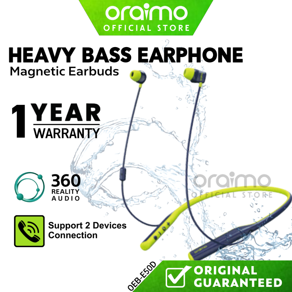 ORAIMO Wireless Waterproof IPX5 Neckband Sport Bluetooth Earphone ...