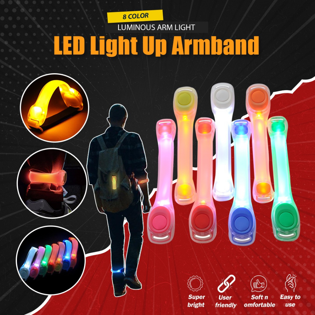 READY STOCK LED Light Strap Wrist Ankle Running Riding Glow Outdoor ...