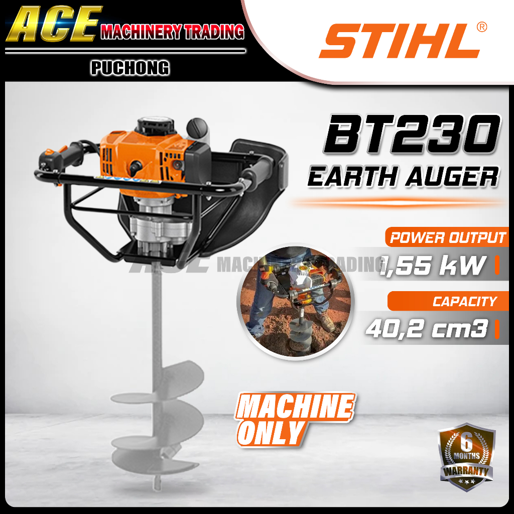 [ STIHL ] 100% ORIGINAL BT230 EARTH AUGER (40.2CC) (AUGER ONLY) / MESIN ...