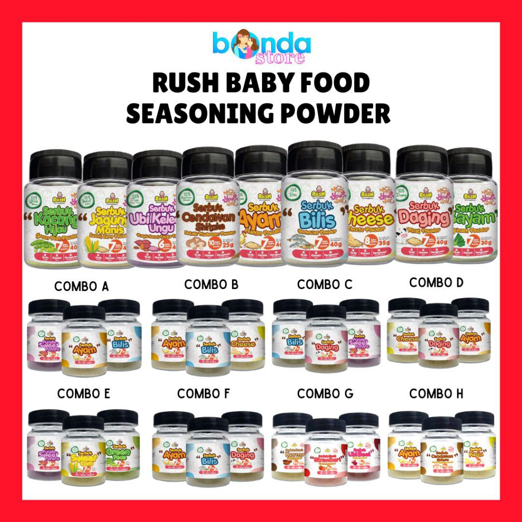 RUSH BABY SEASONING POWDER Serbuk Perasa Semulajadi Makanan Bayi ...