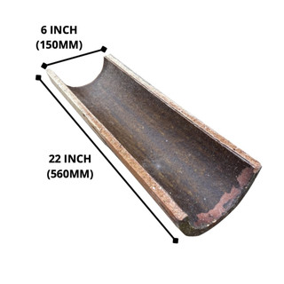 [1 PC] 4" / 6" / 9" / 12" Half Round Clay Drain Drainage Channel ...