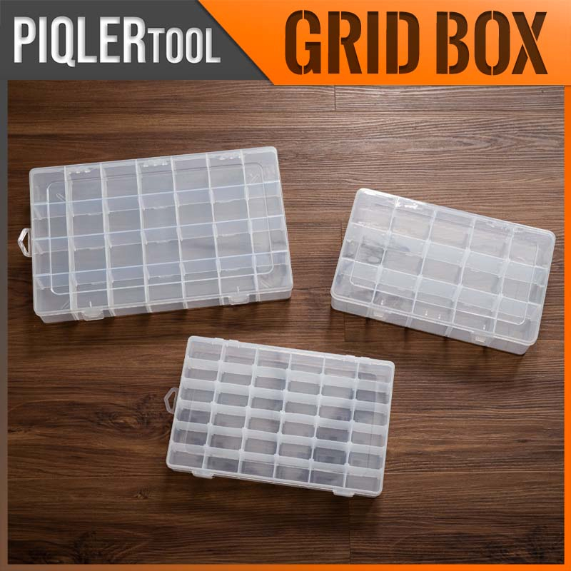 28 Grids 15 Grids Grid Storage Box Plastic Box Transparent Grid Storage ...