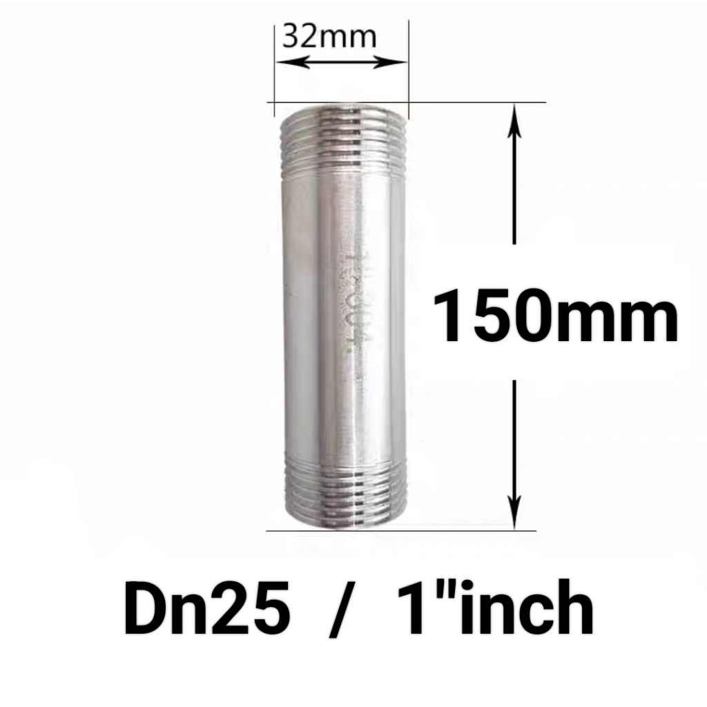 Stainless Steel 304 DN25 1'' inch inci Elbow Socket Nipple Tee Union Elbow holder End cap Plug ...