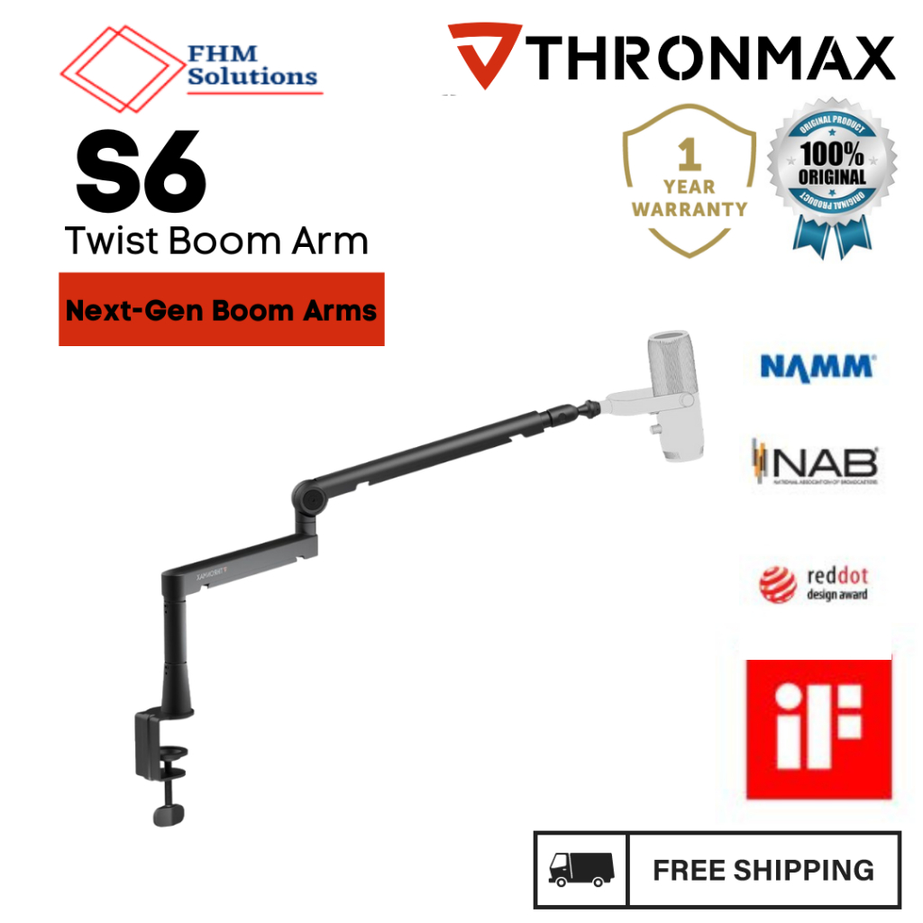 THRONMAX S6 Twist Boom Arm Adjustable Microphone Boom Arm , Mic Stand ...