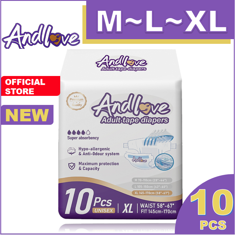 [24 hours delivery] ANDLOVE Adult Diapers M/L/XL (10pcs/1pack) Adult ...