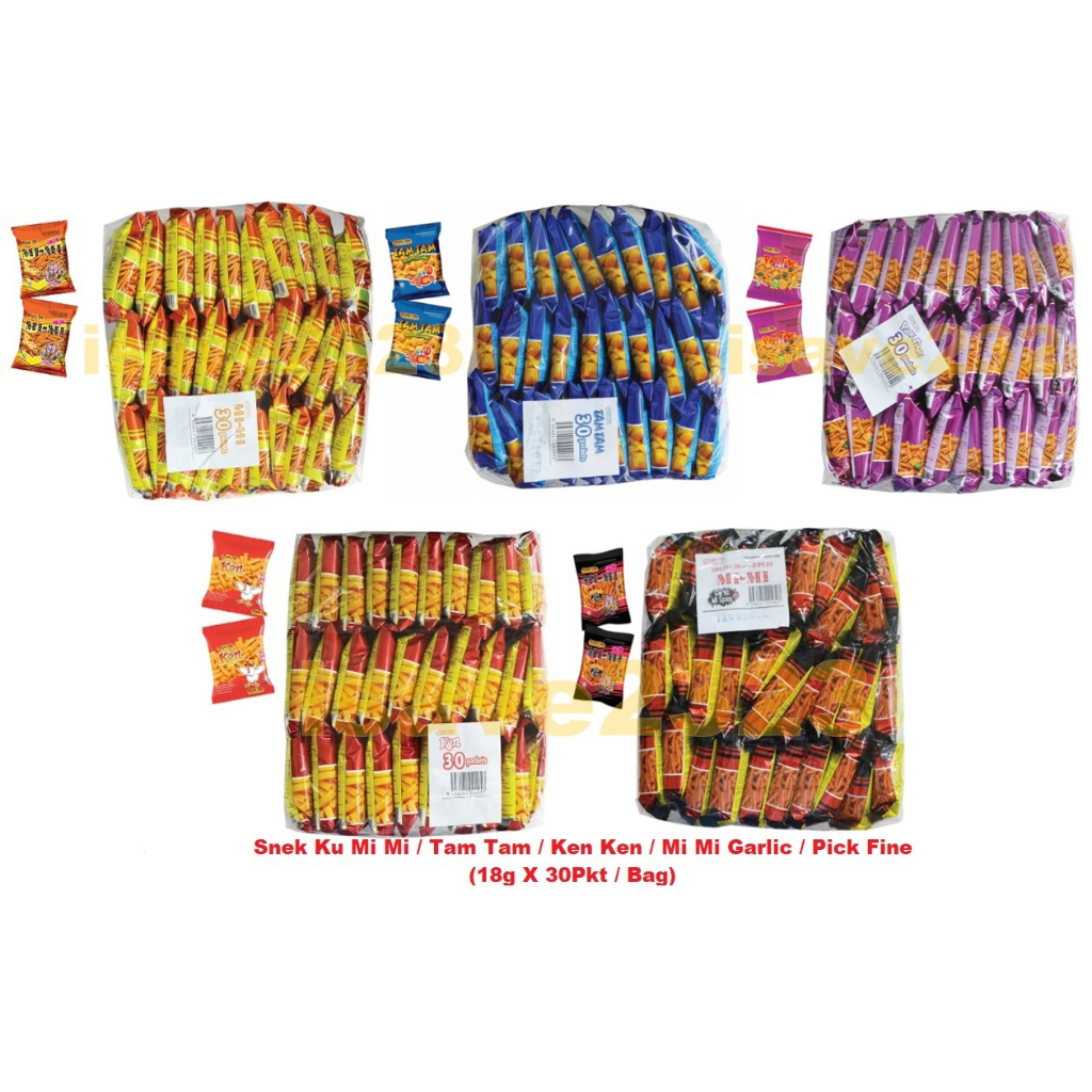 Snek Ku Snacks (18g x 30 Packs) - Mimi / Tam Tam / Pick Fine / Ken Ken ...