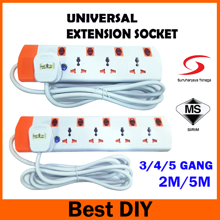 [sirim] Usb 2 5mtr Extension Socket Portable Power Socket Trailing Socket Extension Plug 1