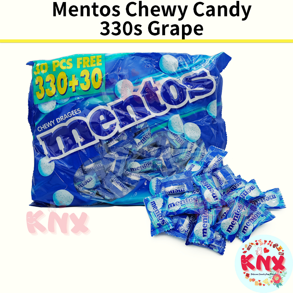 Mentos Menthol Mint Grape Sour Mix Fruit Chewy Dragees 330pcs | Shopee ...