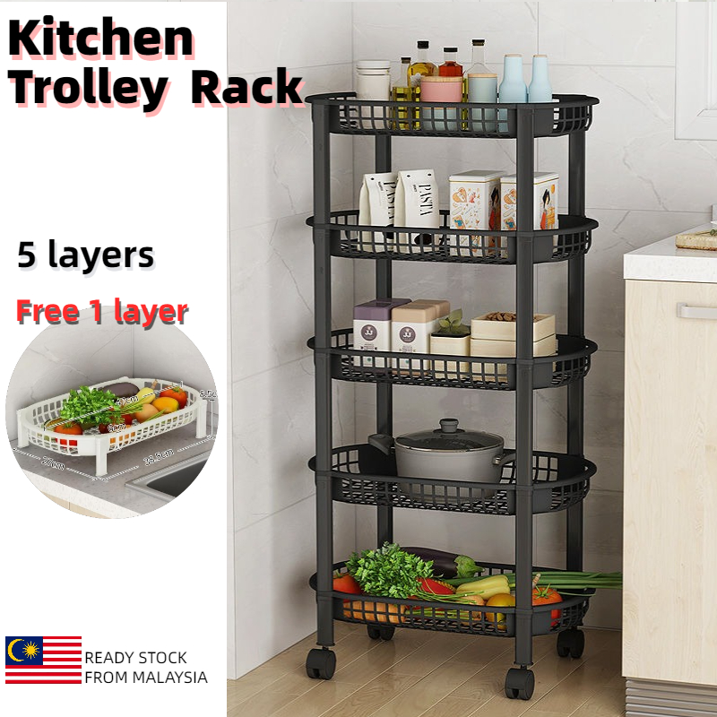 Multi Tier Trolley Rack For Your Kitchen Trolley Rack Kitchen Trolley ...